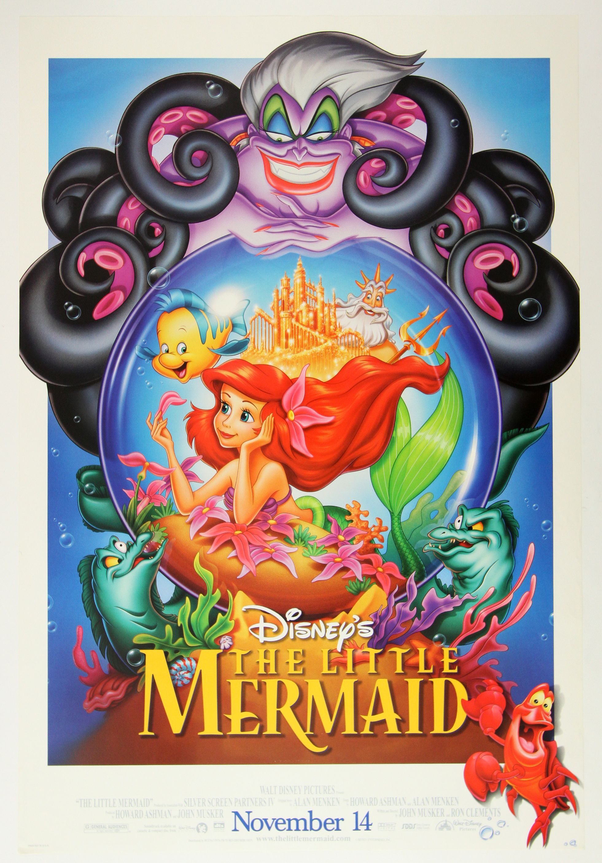 Lot Detail - 1989 Disney's The Little Mermaid Original Movie Poster 27 ... Lot Detail - 1989 Disney's The Little Mermaid Original Movie Poster 27 ...