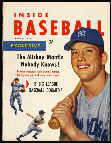 Lot Detail - 1953 Rare Inside Baseball Magazine w/ Mickey Mantle on ...