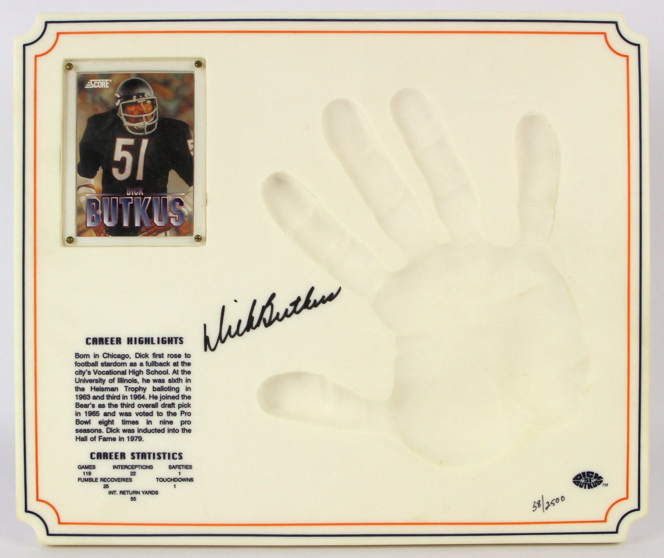 Lot Detail 1993 Dick Butkus Chicago Bears Signed 12 X 14 Hand Print