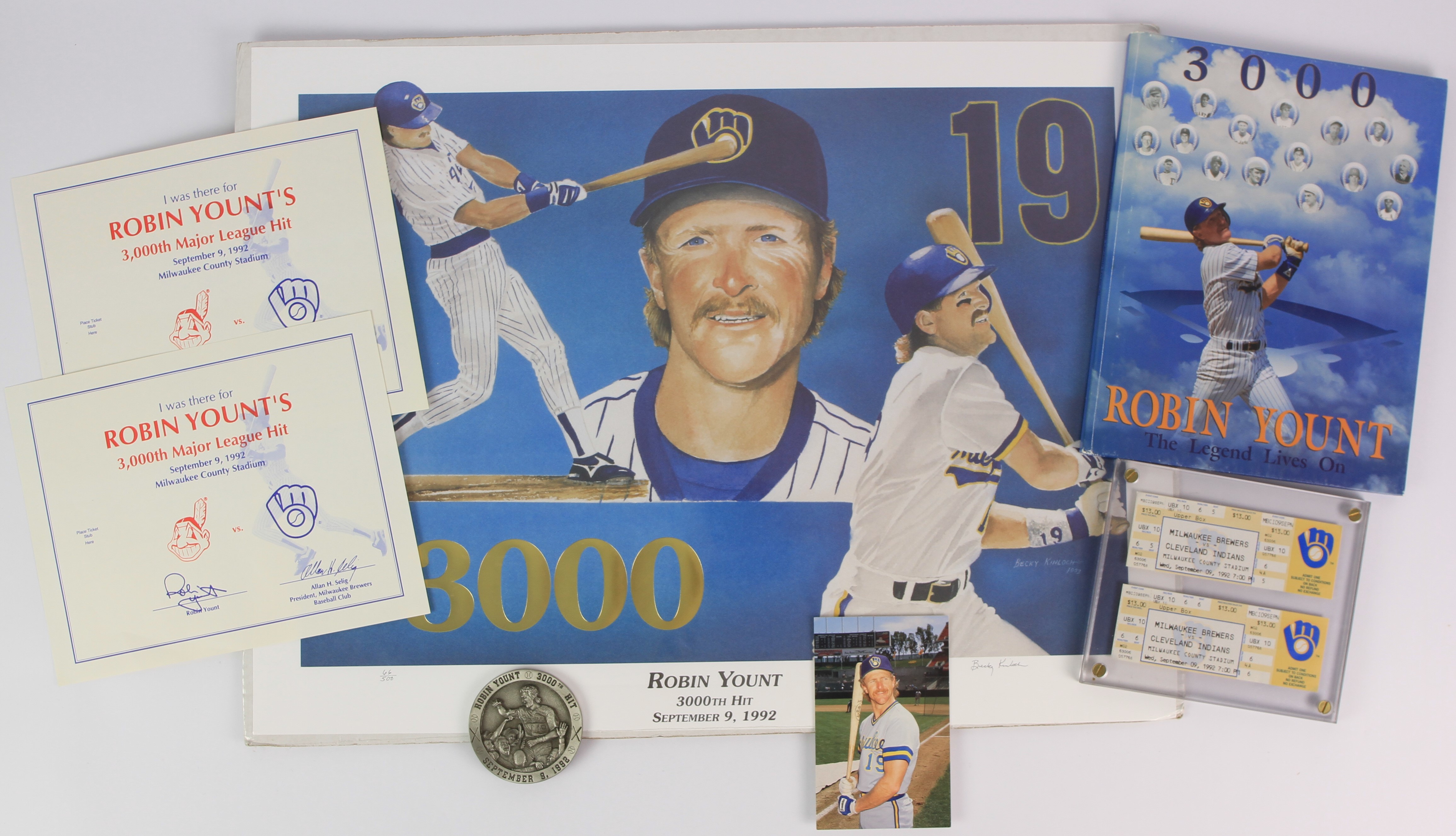 Lot Detail - 1992 Robin Yount Milwaukee Brewers 3,000th Career Hit ... Lot Detail - 1992 Robin Yount Milwaukee Brewers 3,000th Career Hit ...