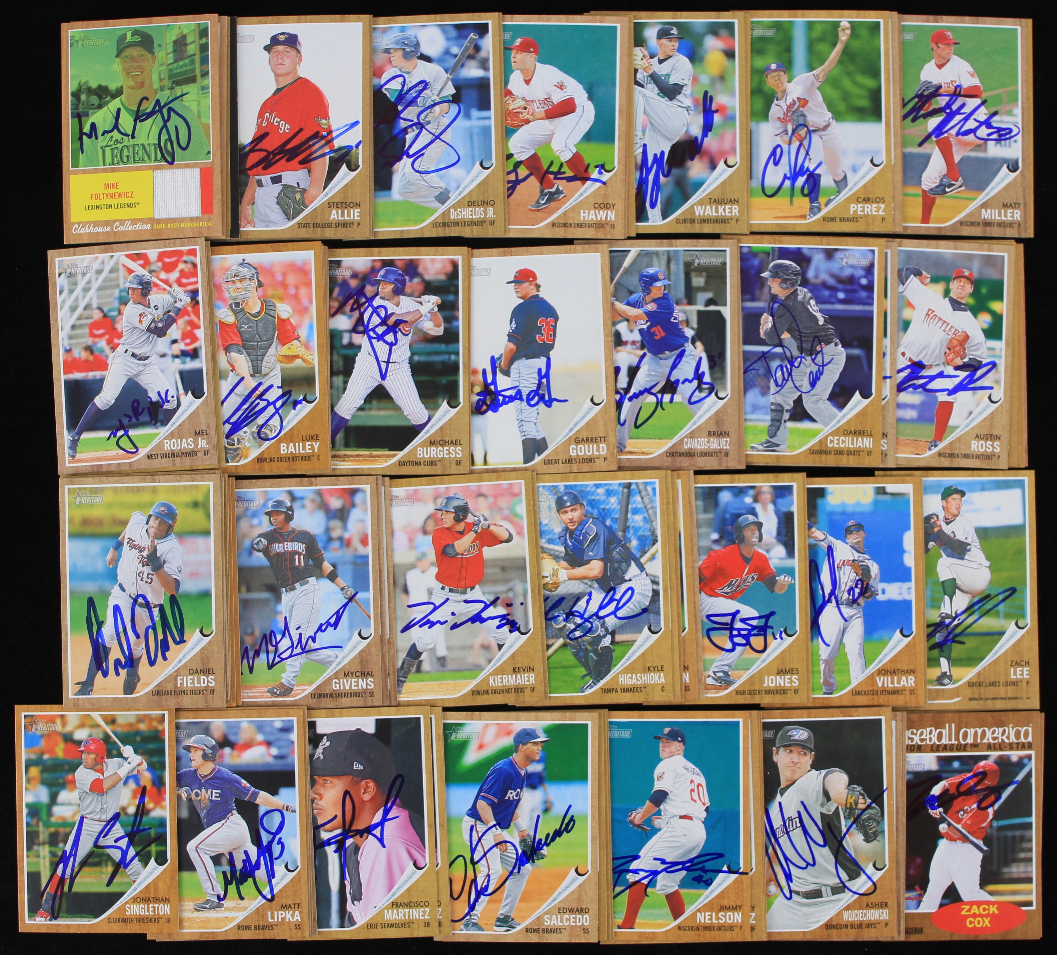 Lot Detail - 2011 Topps Heritage Signed Baseball Trading Cards - Lot of 90